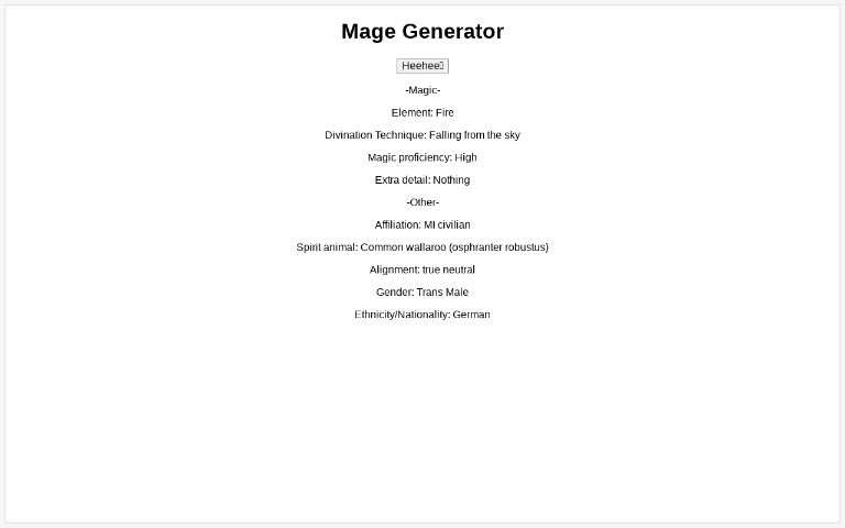 Mage Generator