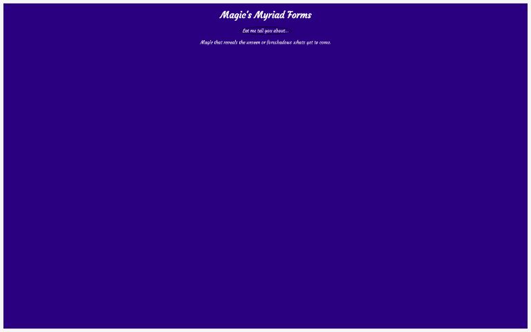 Magic's Myriad Forms ― Perchance Generator