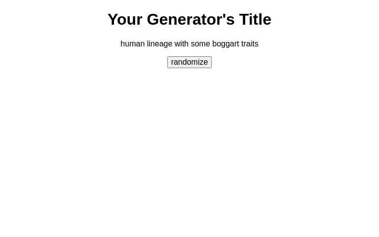 Magicrace ― Perchance Generator