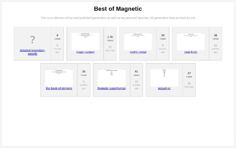 Best of Magnetic ― Perchance Generator
