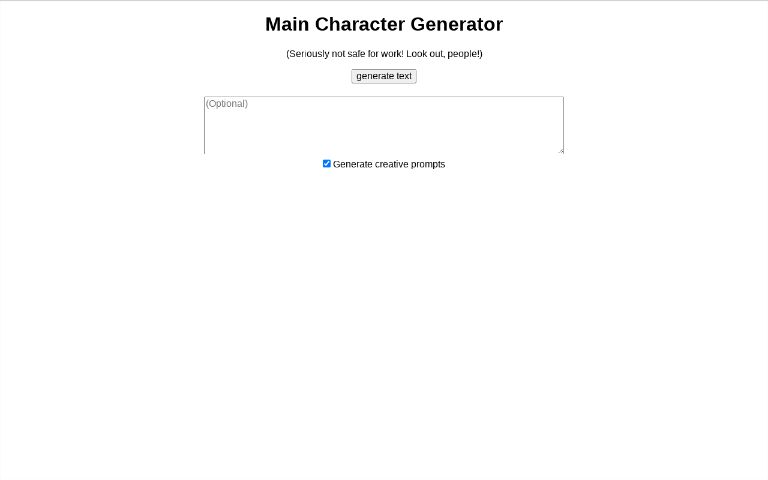 Main Character Generator