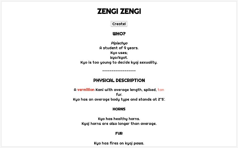 ZENGI ZENGI ― Perchance Generator