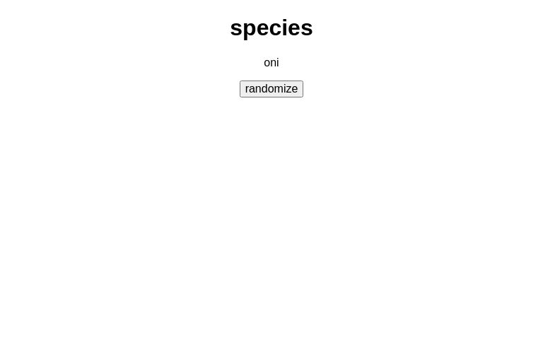 species ― Perchance Generator