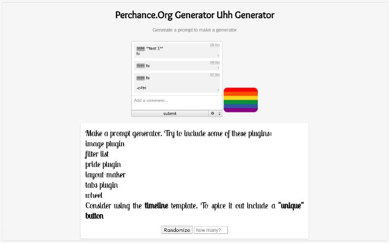 Perchance.Org Generator Uhh Generator
