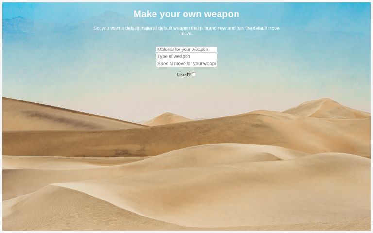 Make your own weapon ― Perchance Generator
