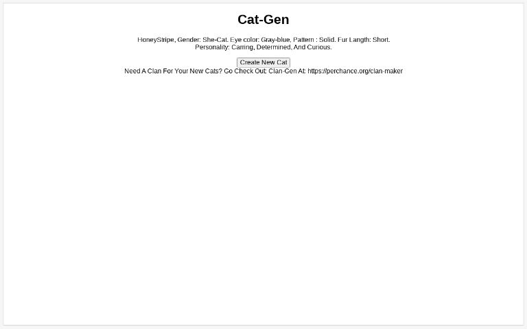 Cat-Gen ― Perchance Generator