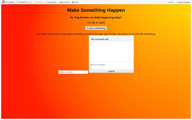 Make Something Happen ― Perchance Generator