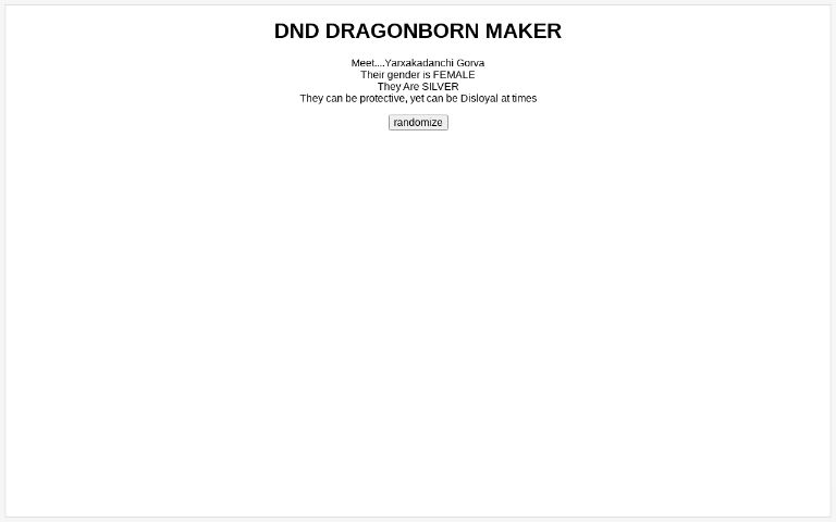 DND DRAGONBORN MAKER ― Perchance Generator