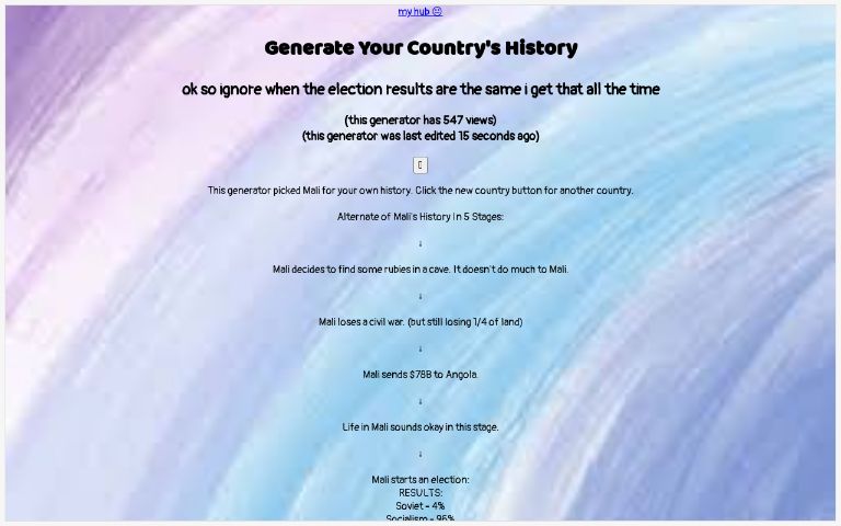 Generate Your Country's History