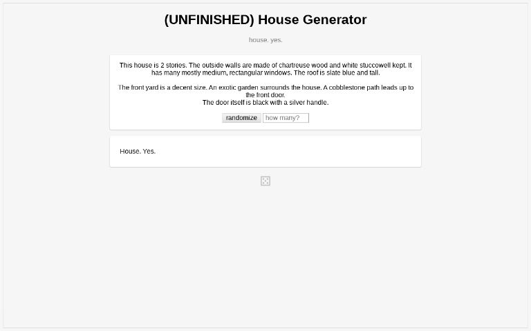 (UNFINISHED) House Generator