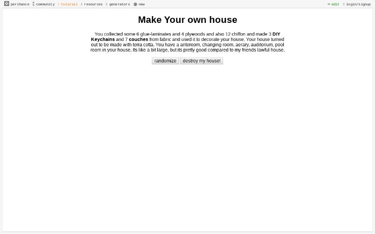 Make Your own house ― Perchance Generator