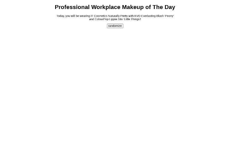 Professional Workplace Makeup of The Day ― Perchance Generator
