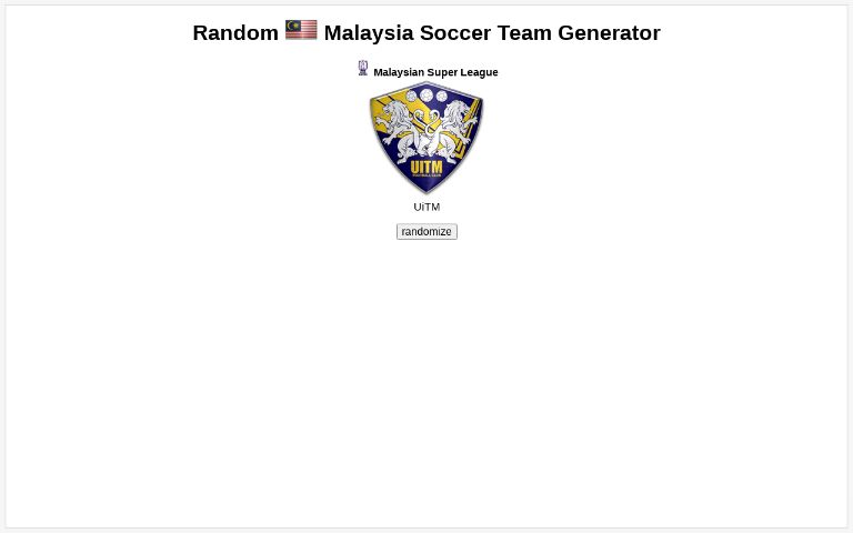 Random Malaysia Soccer Team Generator