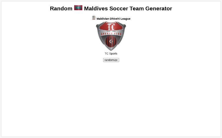 Random Maldives Soccer Team Generator