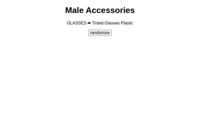 Male Accessories ― Perchance Generator