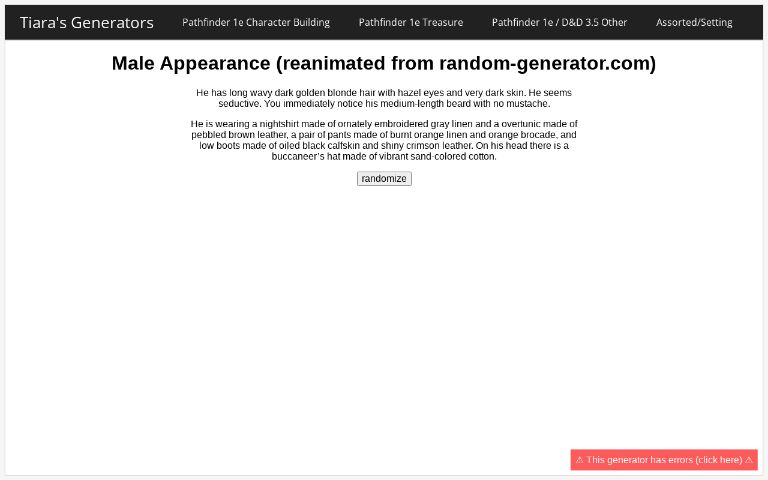 Male Appearance (reanimated from random-generator.com)