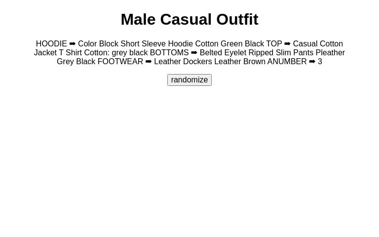 Male Casual Outfit ― Perchance Generator