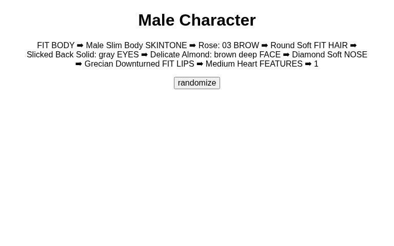 Male Character ― Perchance Generator