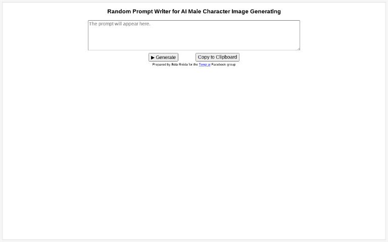 Male Character Prompt Generator