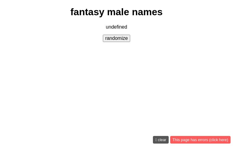 fantasy male names ― Perchance Generator