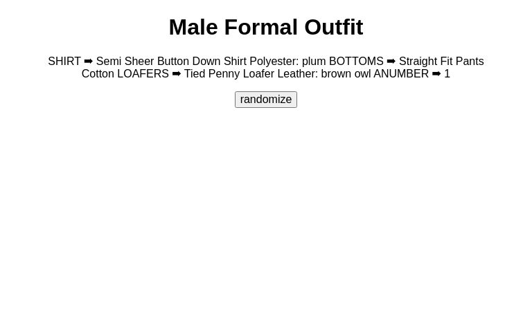Male Formal Outfit ― Perchance Generator