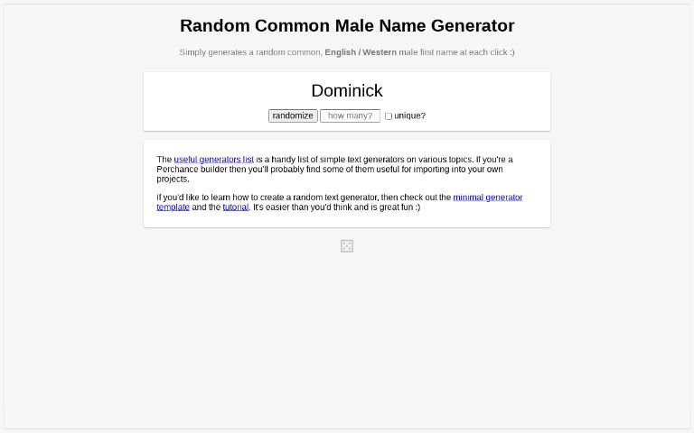 Random Common Male Name Generator