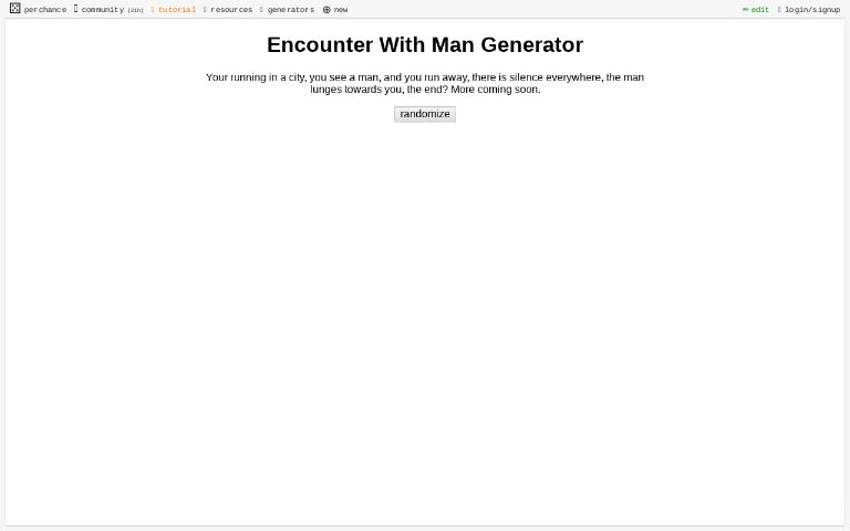 Encounter With Man Generator