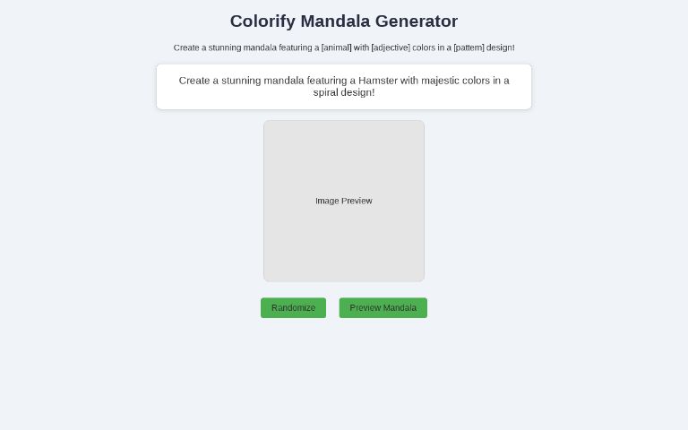 Colorify Mandala Generator