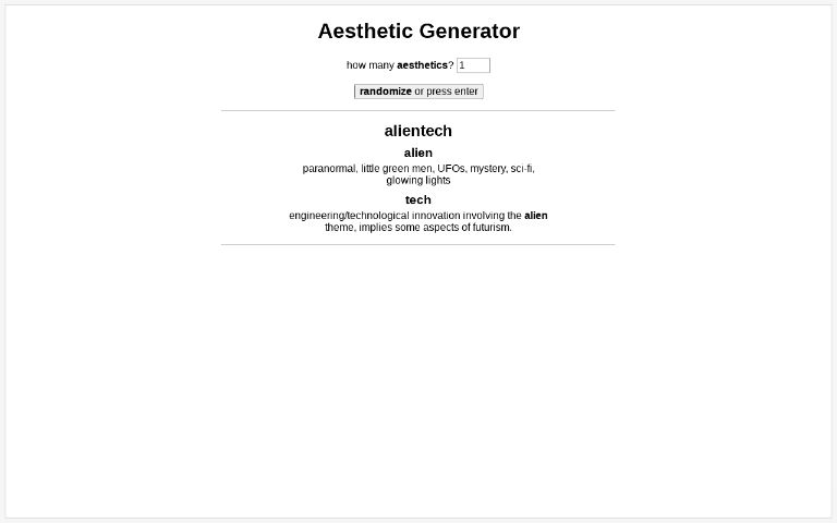 Aesthetic Generator