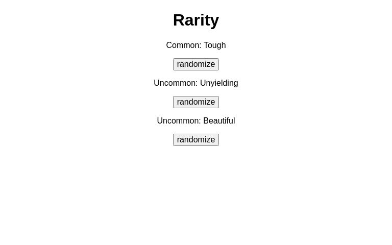Rarity ― Perchance Generator