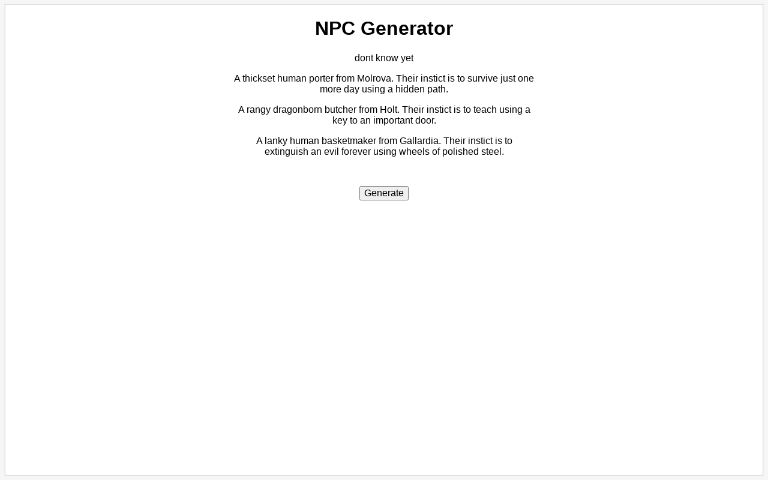 NPC Generator