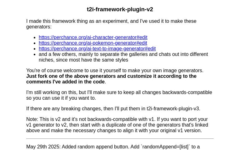 T2i Framework Plugin V2