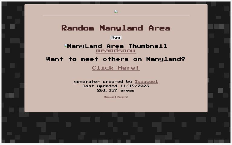 Random Manyland Area ― Perchance Generator