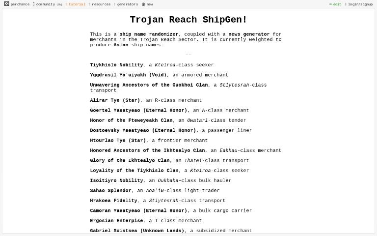 Trojan Reach ShipGen! ― Perchance Generator