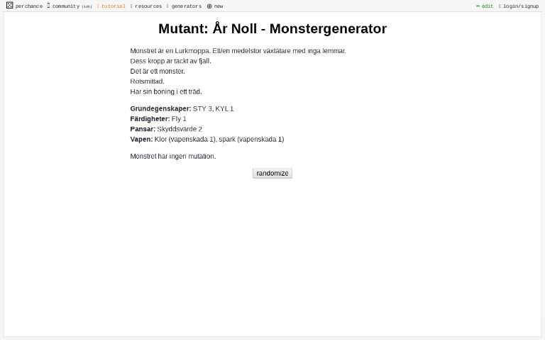 Mutant: År Noll - Monstergenerator