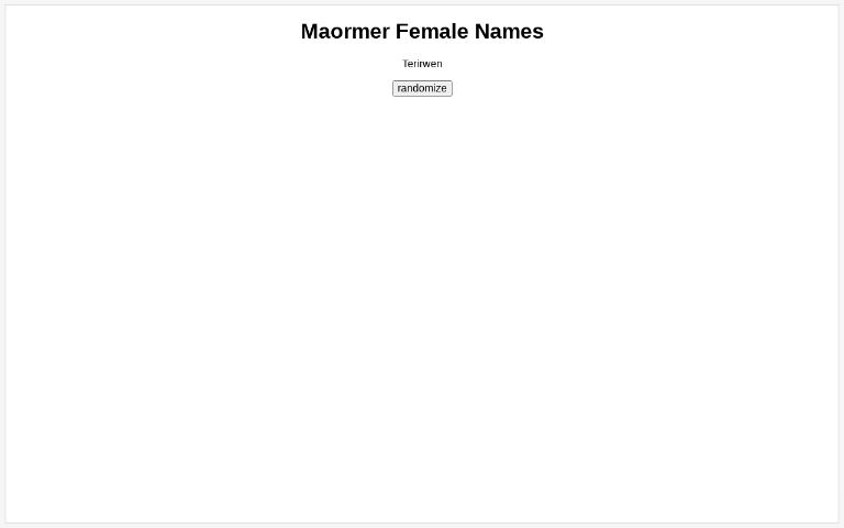 Maormer Female Names ― Perchance Generator