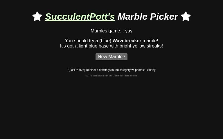 SucculentPott's Marble Picker ― Perchance Generator