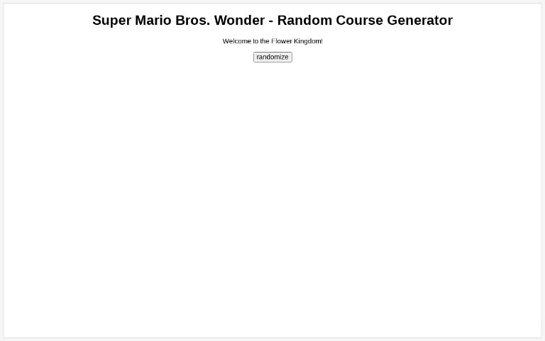 Super Mario Bros. Wonder - Random Course Generator