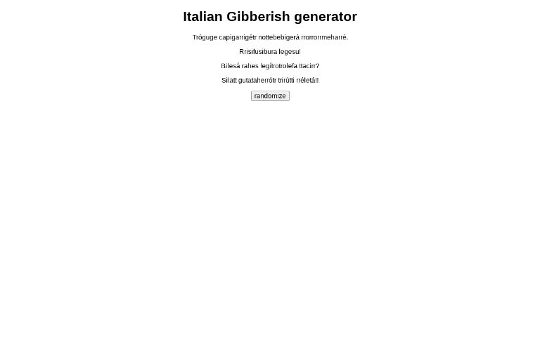 Italian Gibberish generator