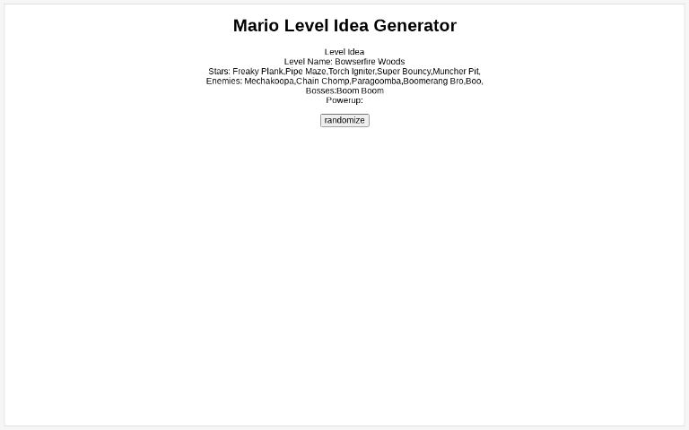 Mario Level Idea Generator