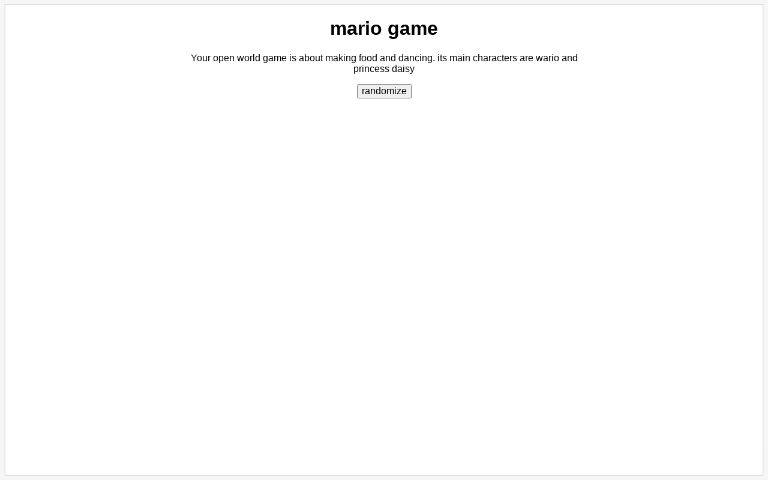mario game ― Perchance Generator