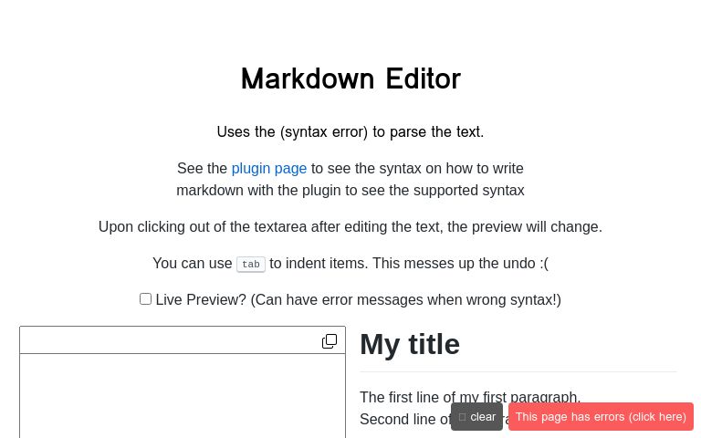 Markdown Editor ― Perchance Generator