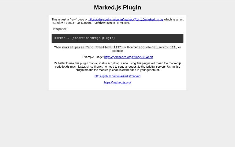 Marked.js Plugin