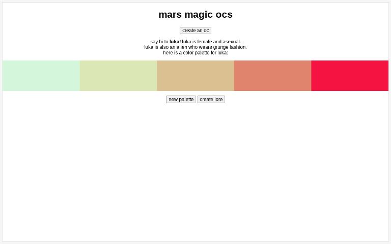 mars magic ocs ― Perchance Generator