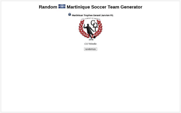 Random Martinique Soccer Team Generator