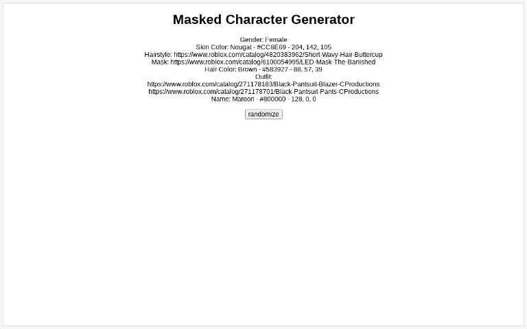 Masked Character Generator