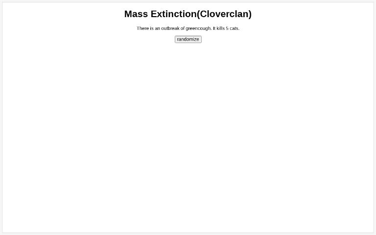 Mass Extinction(Cloverclan) ― Perchance Generator