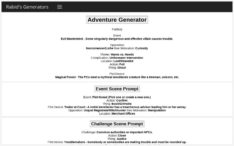 Adventure Generator
