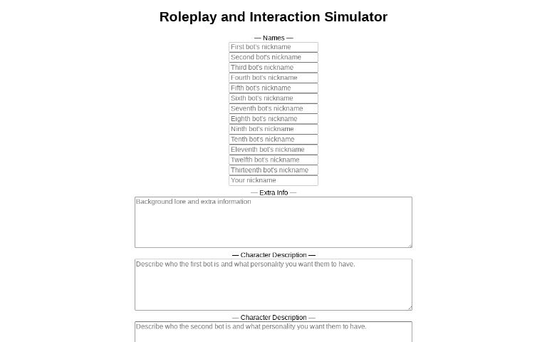 Roleplay and Interaction Simulator