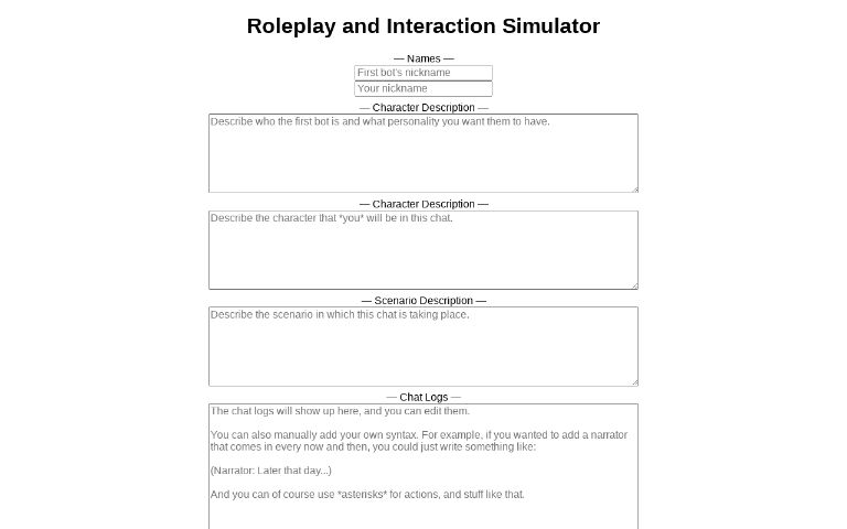 Roleplay and Interaction Simulator